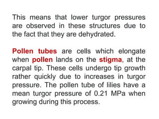 2. Osmotic pressure, osmotic potential, turgor pressure, wall pressure ...