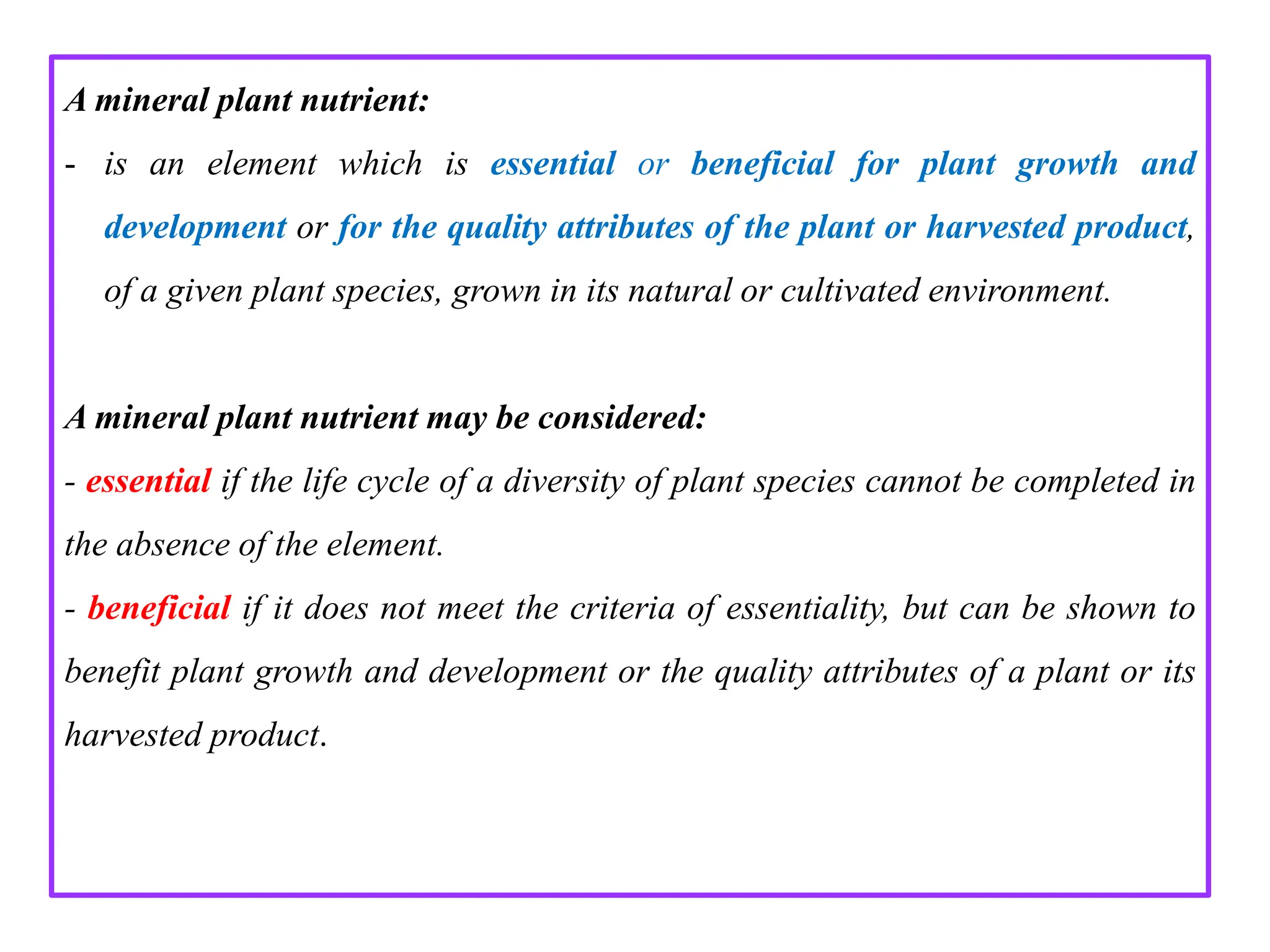 Classification and role of plant nutrients - Roxana Madjar | PDF