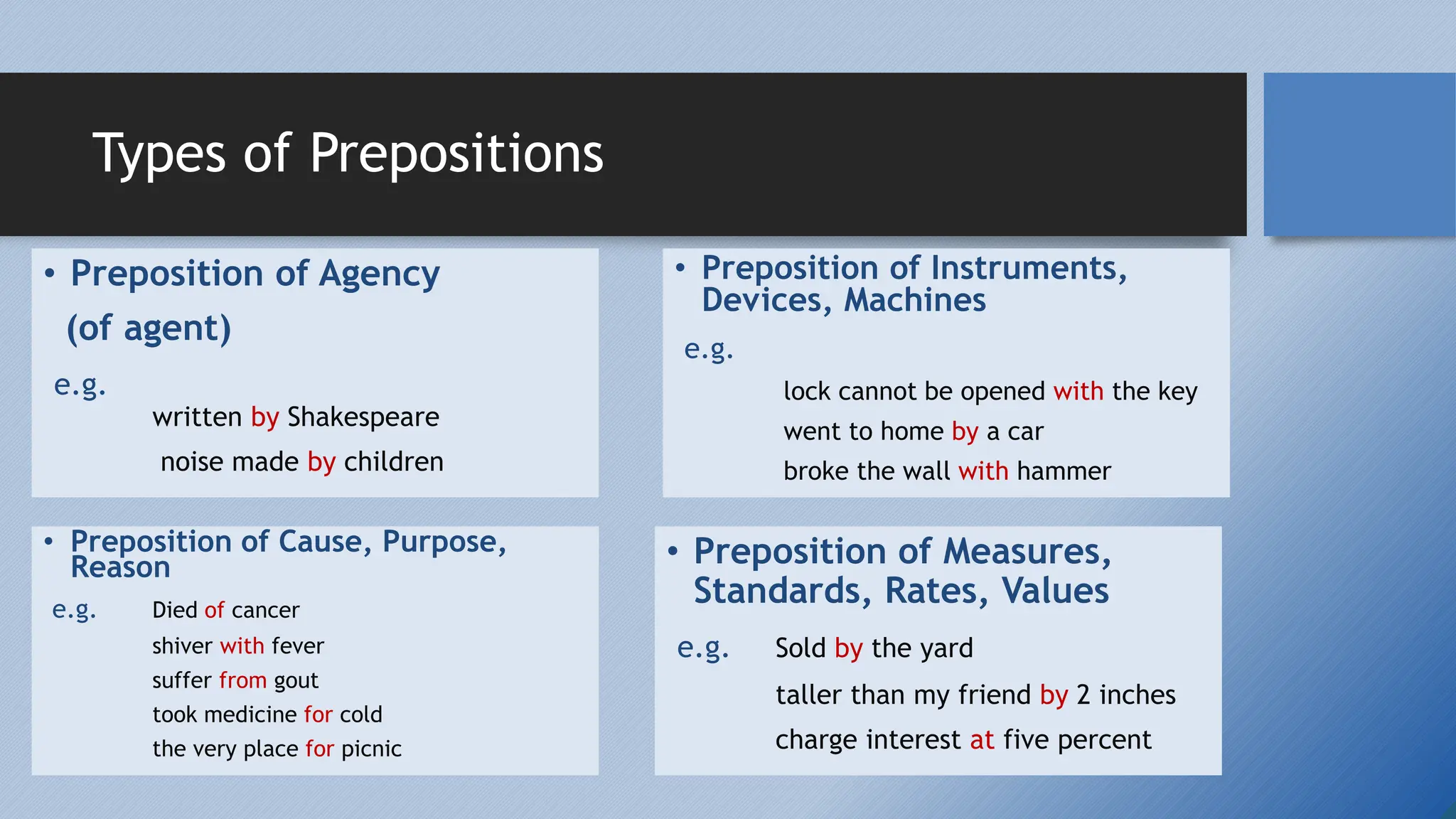 2. Prepositions English Grammar basic learning | PPTX