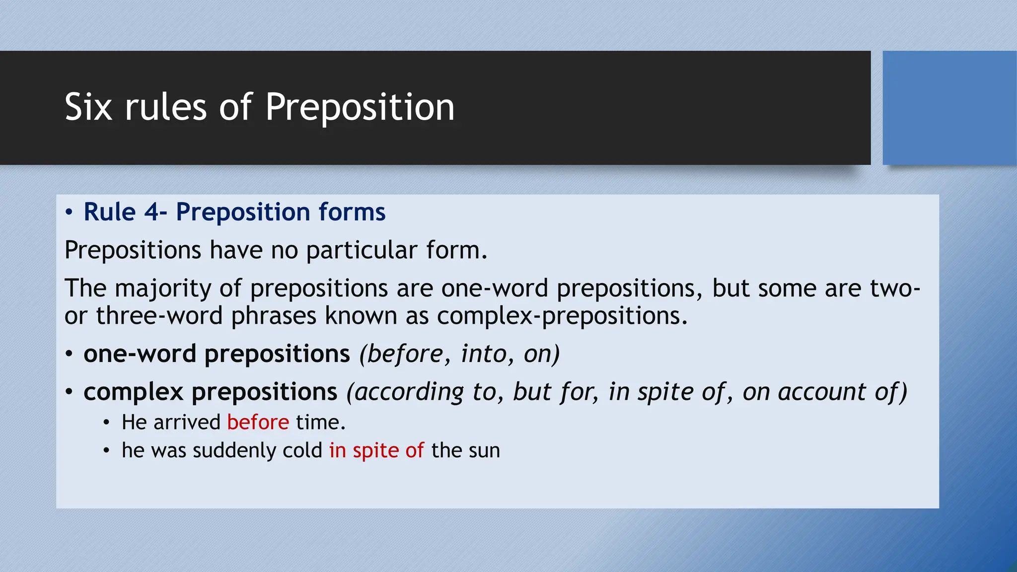 2. Prepositions English Grammar basic learning | PPTX