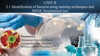 Identification of bacteria using staining techniques | PPTX | Chemistry ...