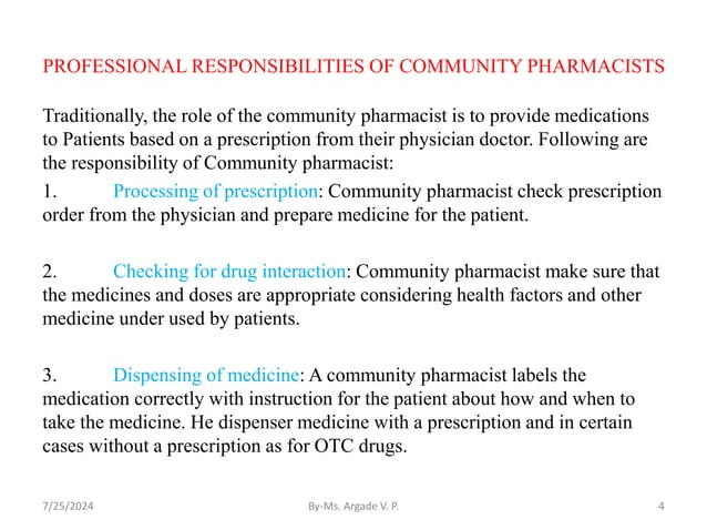 2.Professional responsibilities of community pharmacists.pptx