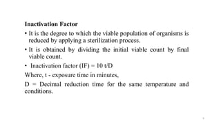 Evaluation of the efficiency of sterilization method and sterility ...
