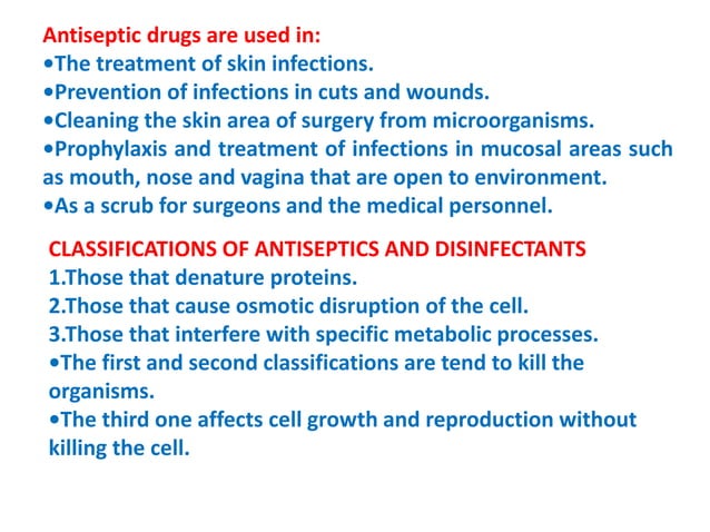 Antiseptic and Disinfectant-Introduction, Classification | PPT