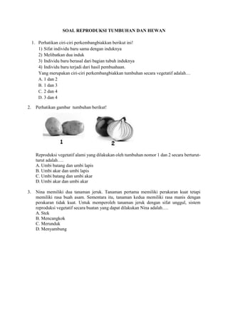 2. SOAL REPRODUKSI TUMBUHAN DAN HEWAN.docx