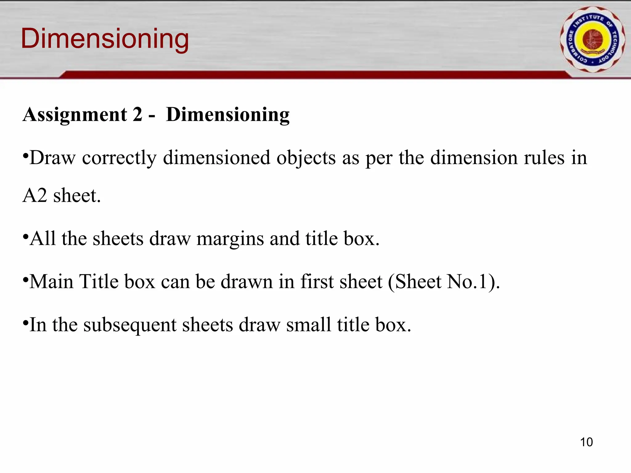 Rules of dimensioning system and its different types | PPT