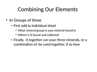 2. Earth Science Intro Types of Minerals | PPT