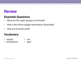 2. Earth Science Intro Types of Minerals | PPT