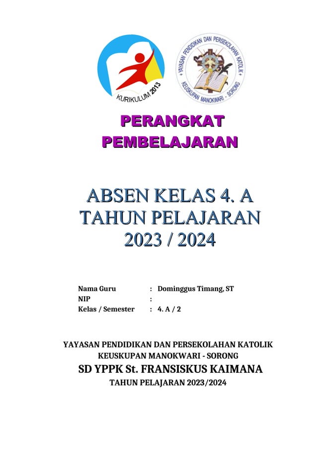 2. Cover Absen Kelas 4. A K 13 2023.docx