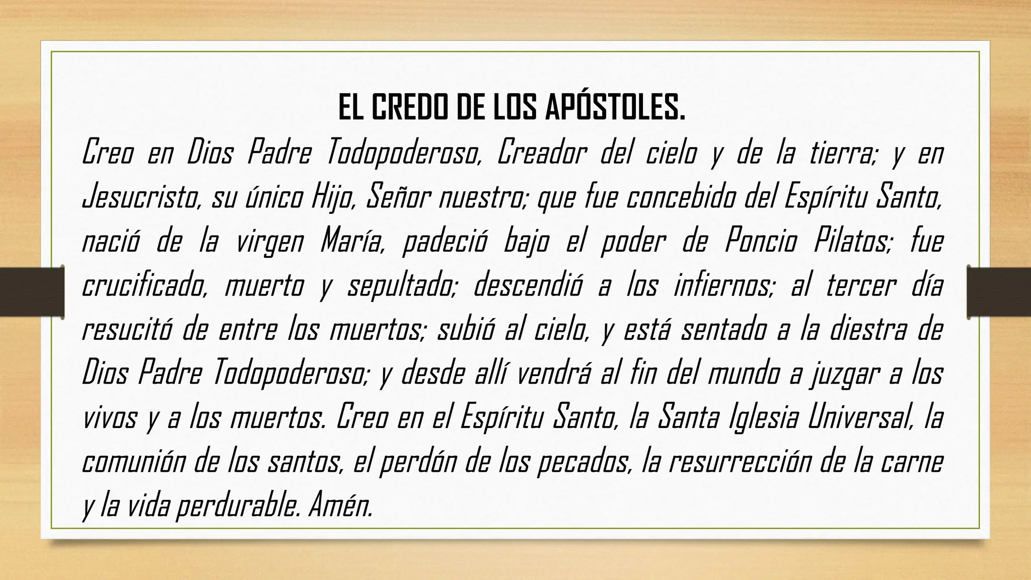 2.- EL CREDO DE LOS APÓSTOLES-DOCTRINA BASICA | PPTX