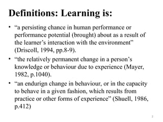 2.Theories of Learning for master of philosophy of education | PPT