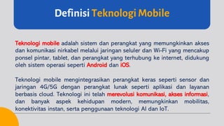 Pemrograman Aplikasi Mobile - 2 Pengantar Teknologi Mobile | PDF