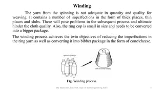 2.Winding part- 1 The yarn from the spinning is not adequate in ...