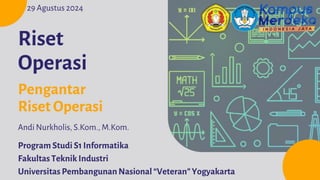 Riset Operasi - 2 Pengantar Riset Operasi | PDF
