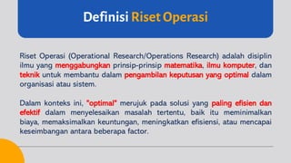 Riset Operasi - 2 Pengantar Riset Operasi | PDF