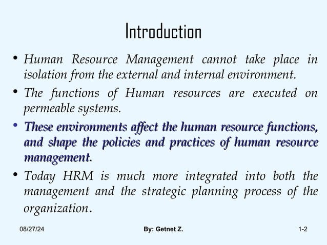 2. Chapter two introduction to Human resource | PPT 2. Chapter two introduction to Human resource | PPT