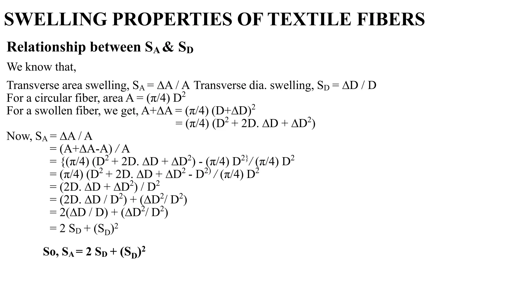 2. Swelling Properties ,When textile fibers absorb water, they change ...