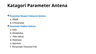 2. Materi 2-Parameter & Karakteristik Antena (2 weeks).pptx