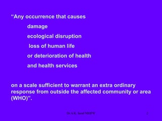 Disaster management,mitigation and preparedness | PPT | First Aid ...