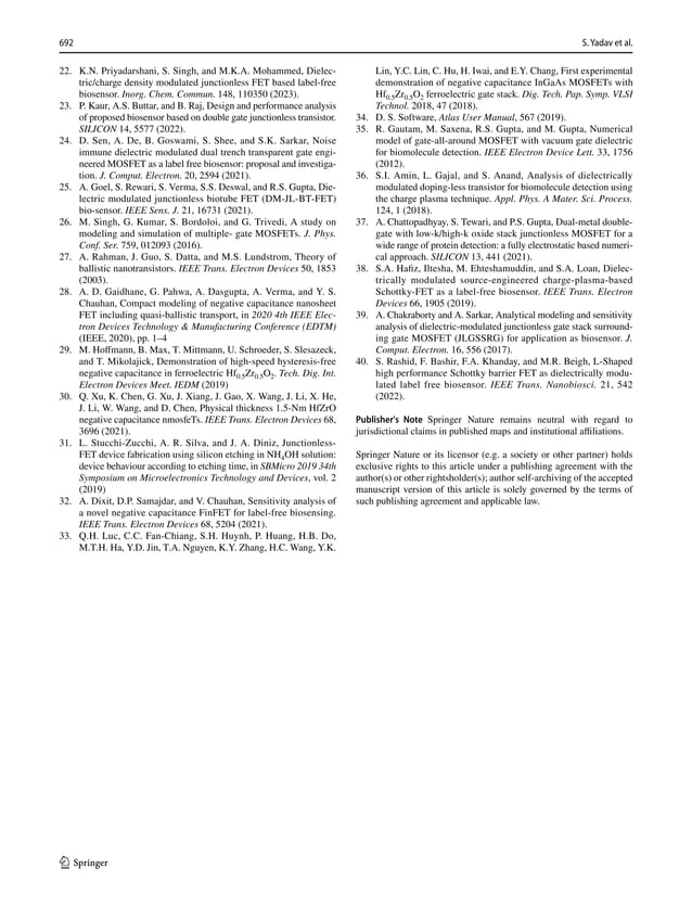 Nanowire FET based BioSensor for label free Detection | PDF