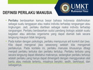 Konsep Dasar Perilaku Manusia dan Beserta Contohnya | PPT | Free Download