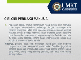 Konsep Dasar Perilaku Manusia dan Beserta Contohnya | PPT | Free Download