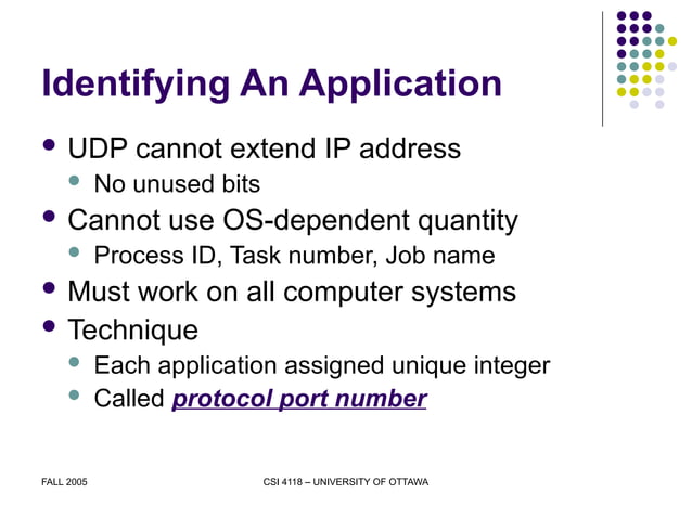 UDP protocol description in computer network | PPT | Computer Networking | Computing