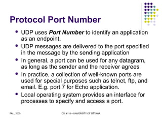 UDP protocol description in computer network | PPT | Computer Networking | Computing