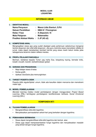 2. Logaritma perkalian penjumlahan dan pembagian | DOCX