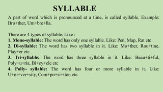 Syllable, person, gender, case, article : Grammar | PPTX
