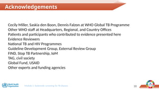 Systematic screening for TB disease in adults | PPTX