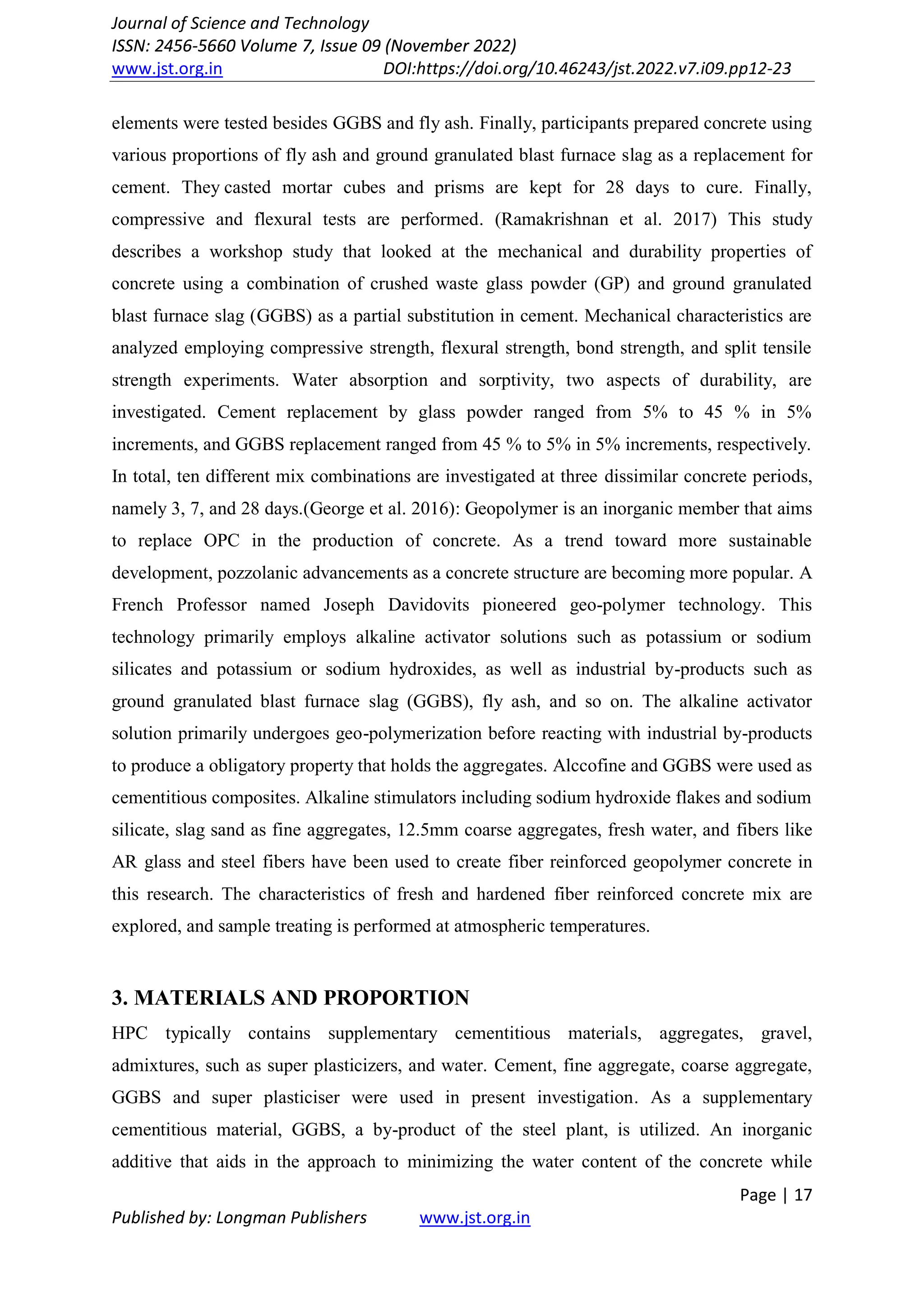 Application of Ground Granulated Blast Furnace Slag (GGBS) In High ...