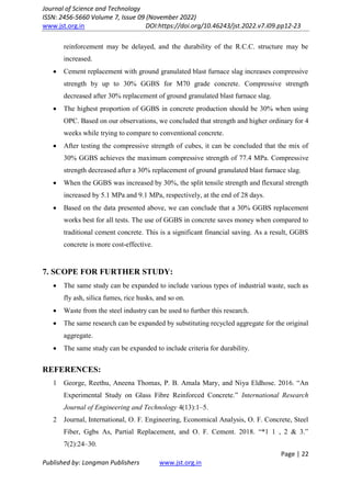 Application of Ground Granulated Blast Furnace Slag (GGBS) In High ...