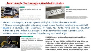 2.Emerging Technology for Aluminium Sector-Inert Anode Technology ^0 ...