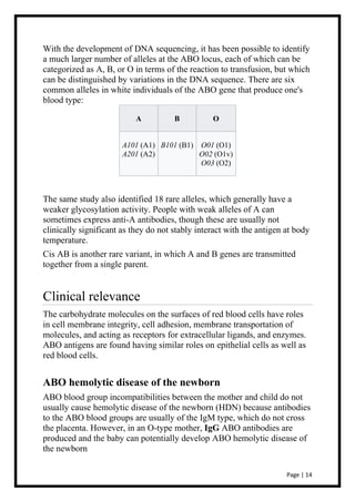 ABO Blood Grouping Biology Investigatory Project Class XII(12) | PDF