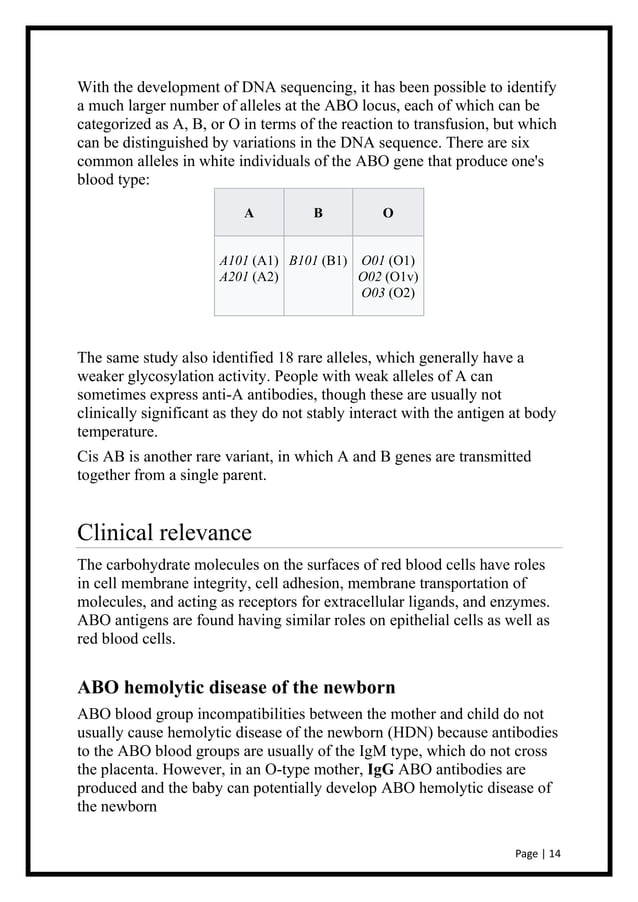 ABO Blood Grouping Biology Investigatory Project Class XII(12) | PDF ...