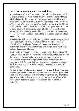 ABO Blood Grouping Biology Investigatory Project Class XII(12) | PDF