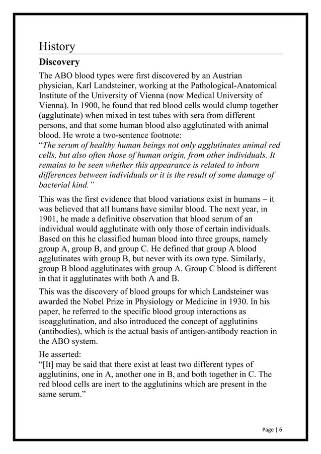 ABO Blood Grouping Biology Investigatory Project Class XII(12) | PDF | Blood Disorders ...