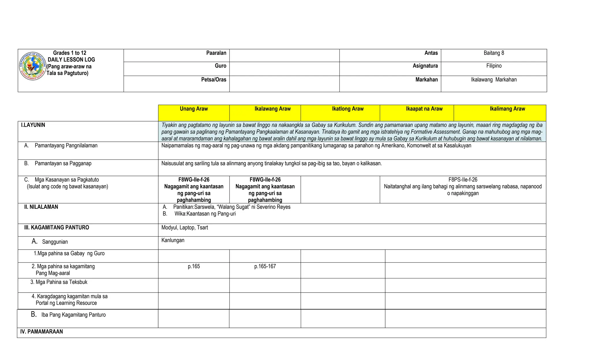 2.5 kaantasan ng pang-uri.docx FILIPINO 8 | DOCX