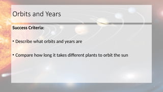 2. Earth and Space Science- Orbits, Years, Days and Nights (2024) (1).pptx