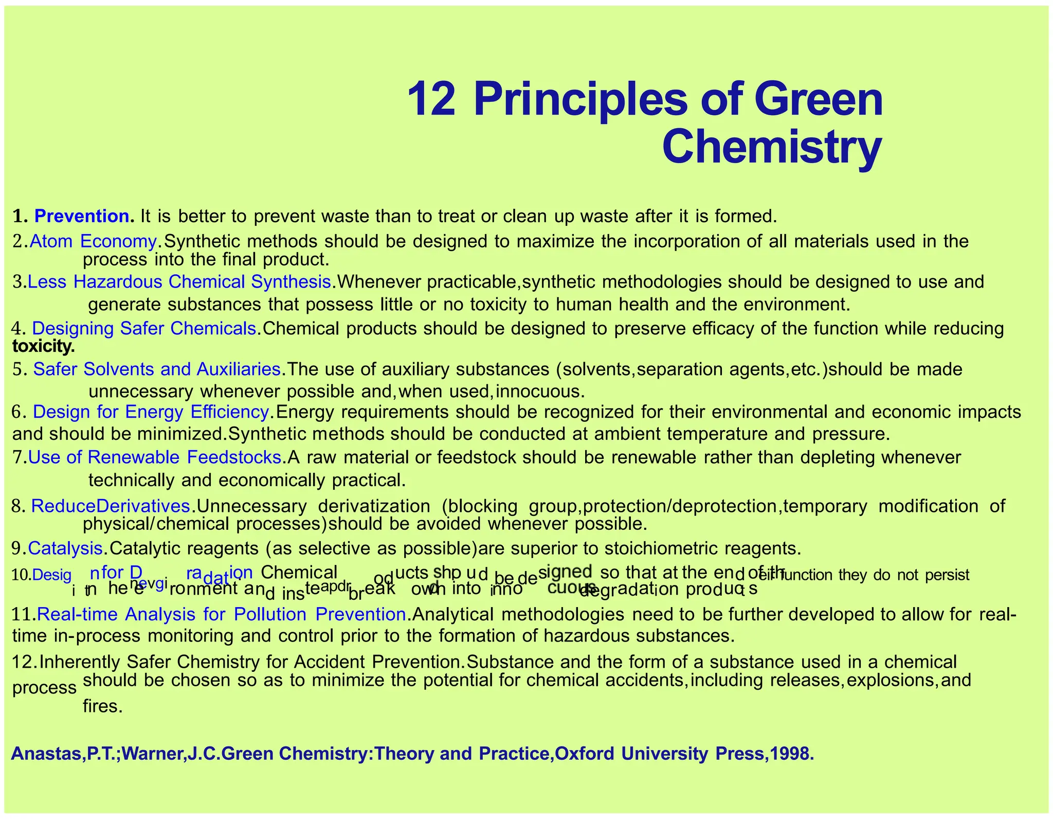 Principlr of green Chemistry 12th principle | PPT