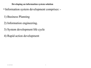 INFORMATION SYSTEMS DEVELOPMENT SOLUTION | PPT