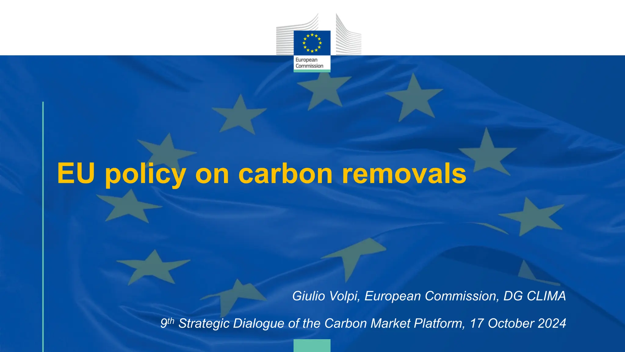 9th Strategic Dialogue of the Carbon Market Platform - Giulio Volpi | PPT