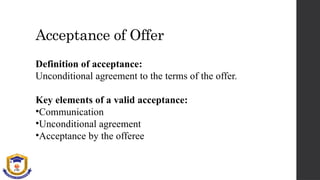 PowerPoint slides on the law of contacts | PPT