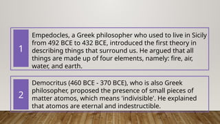 2.greek views of matter and motions in physical science | PPTX