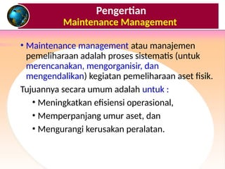 Pengertian dan Konsep Dasar Maintenance Management _Training "Effective ...