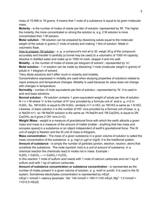 SOME BASIC CONCEPTS OF BIOCHEMISTRY (Lesson - 2: Units of measurement ...