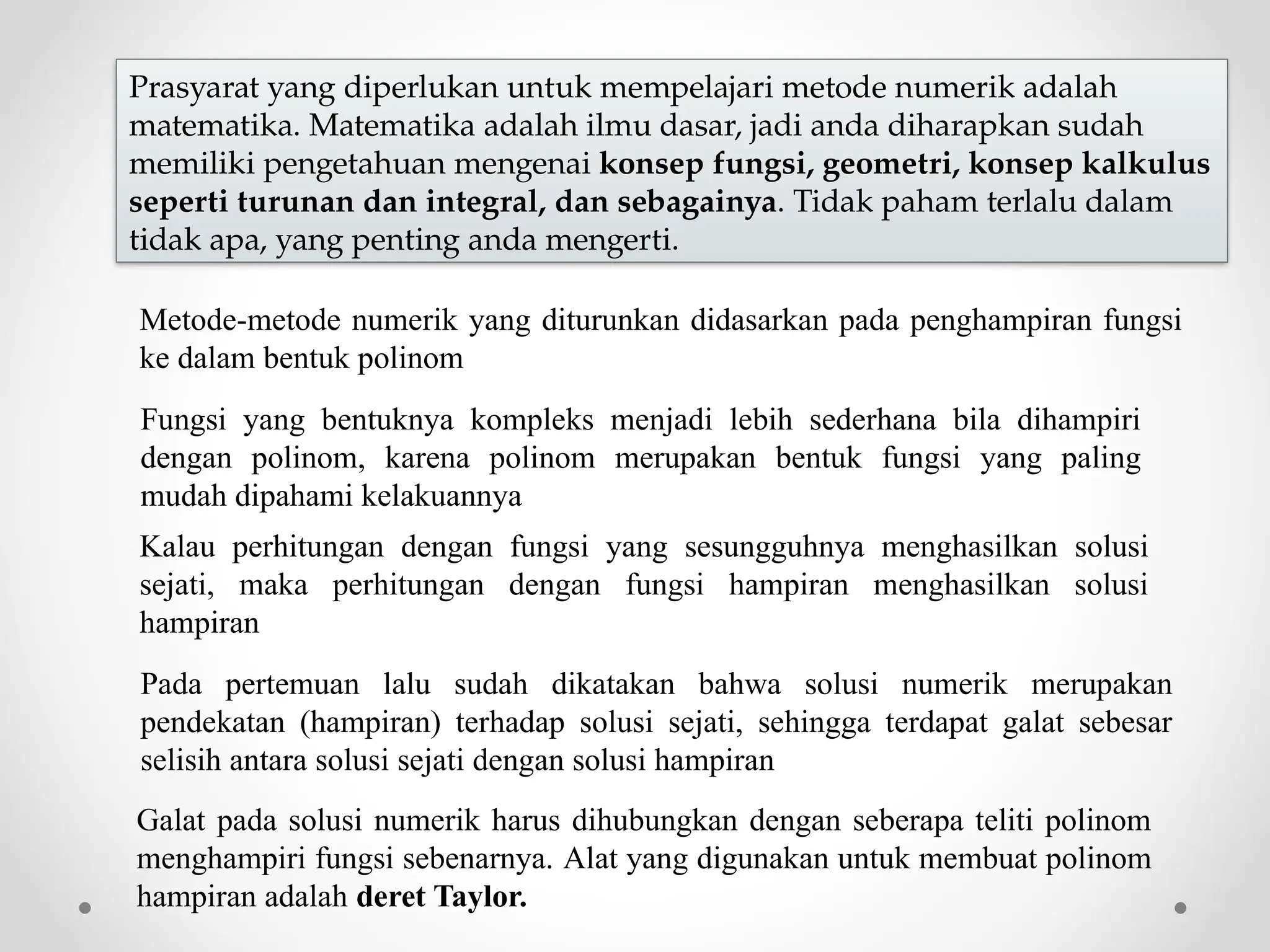 Deret Taylor dan analisis galat power point | PPTX