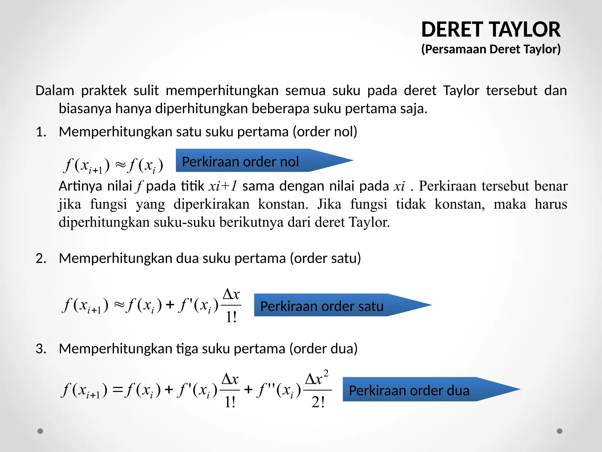 Deret Taylor dan analisis galat power point | PPTX