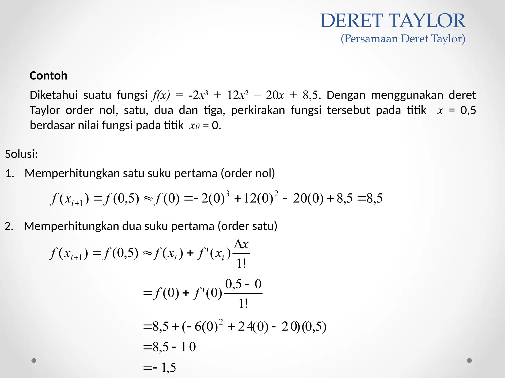 Deret Taylor dan analisis galat power point | PPTX
